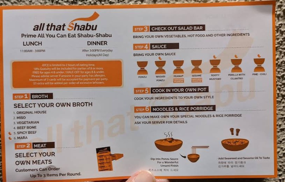 All That Shabu Restaurant Menu — The Best Shabu Shabu of Irvine